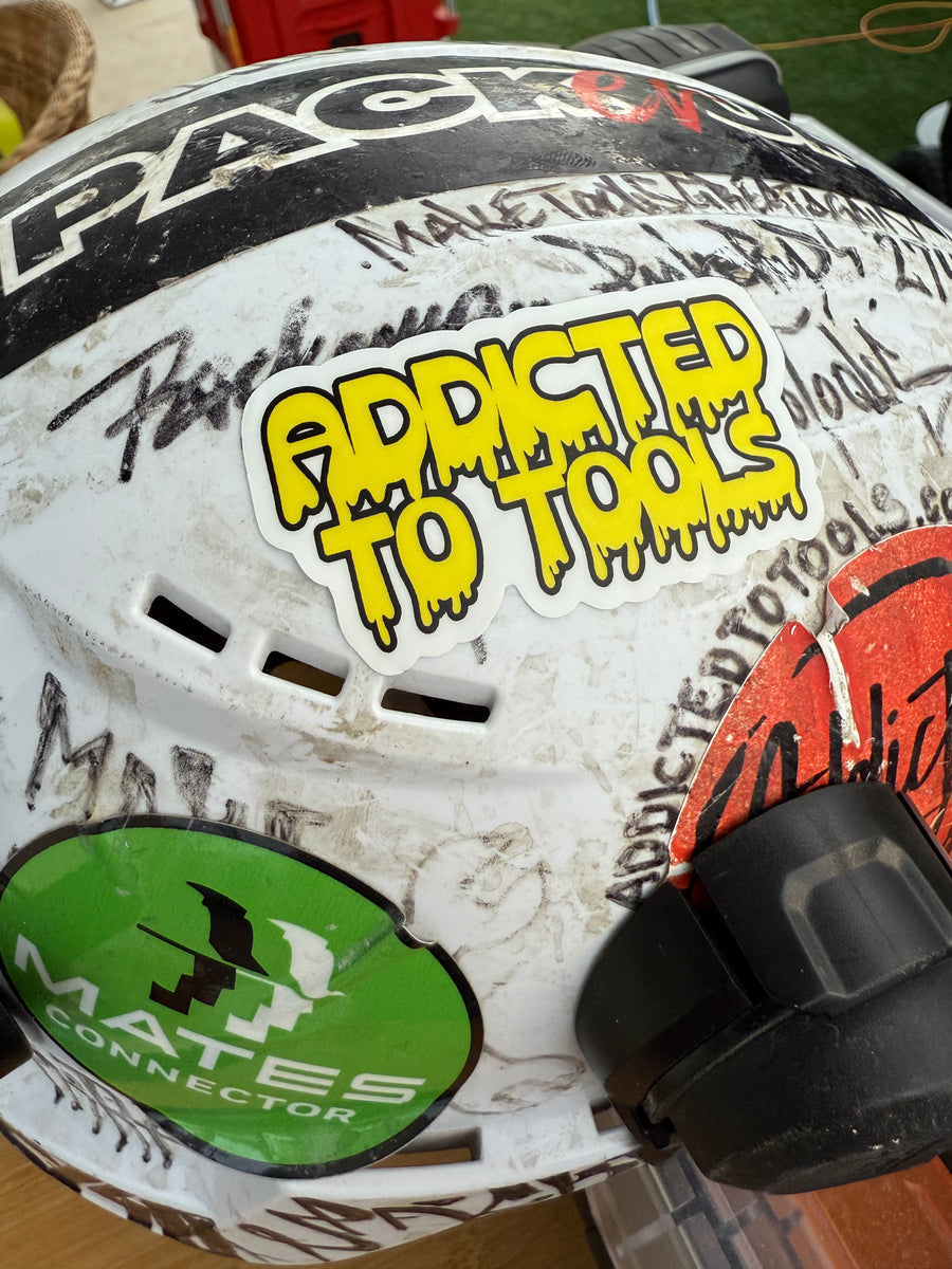 Addicted To Tools Yellow Drip Sticker – Addicted to tools