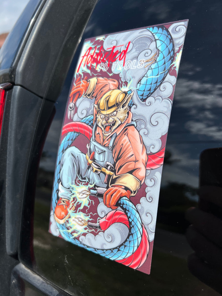 Japanese style electrician sticker – Addicted to tools